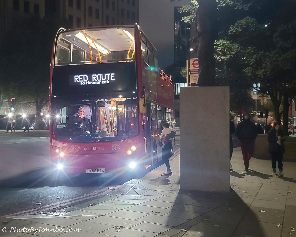 Cellpic Sunday – The Red Route Bus – Journeys with Johnbo